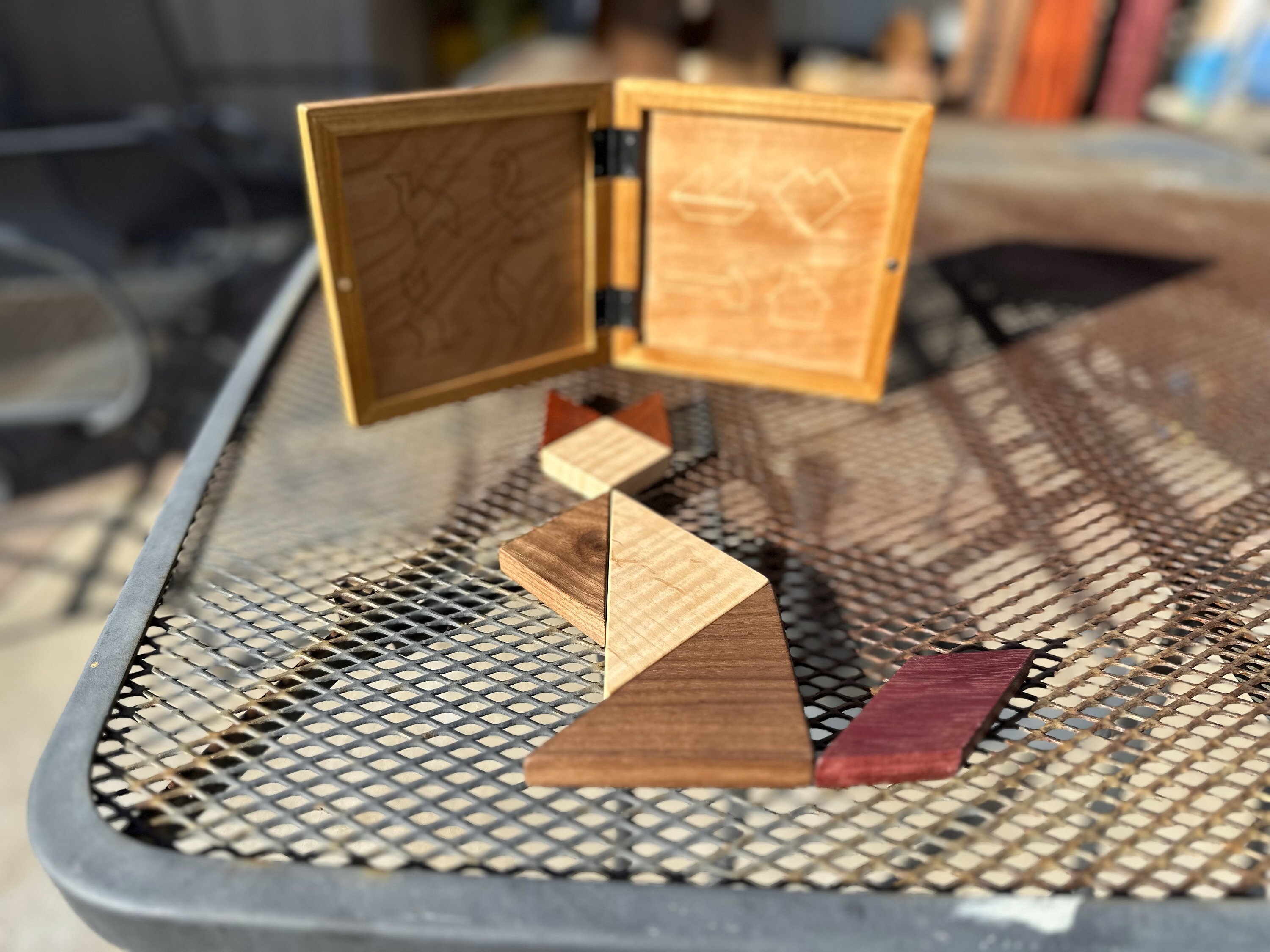 Hardwood Tangram Set in Canarywood Box - Etsy