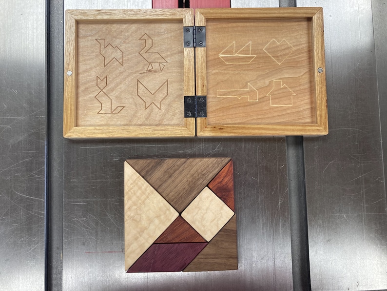Hardwood Tangram Set in Canarywood Box - Etsy