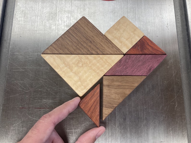 Hardwood Tangram Set in Canarywood Box - Etsy