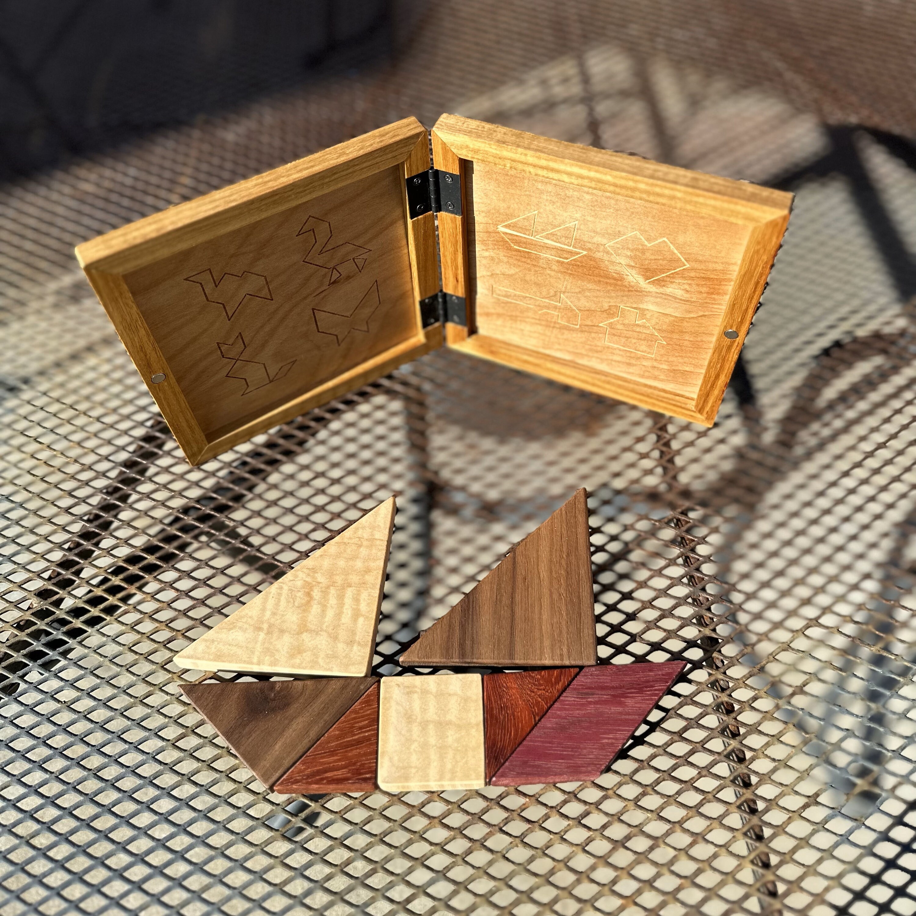 Hardwood Tangram Set in Canarywood Box - Etsy