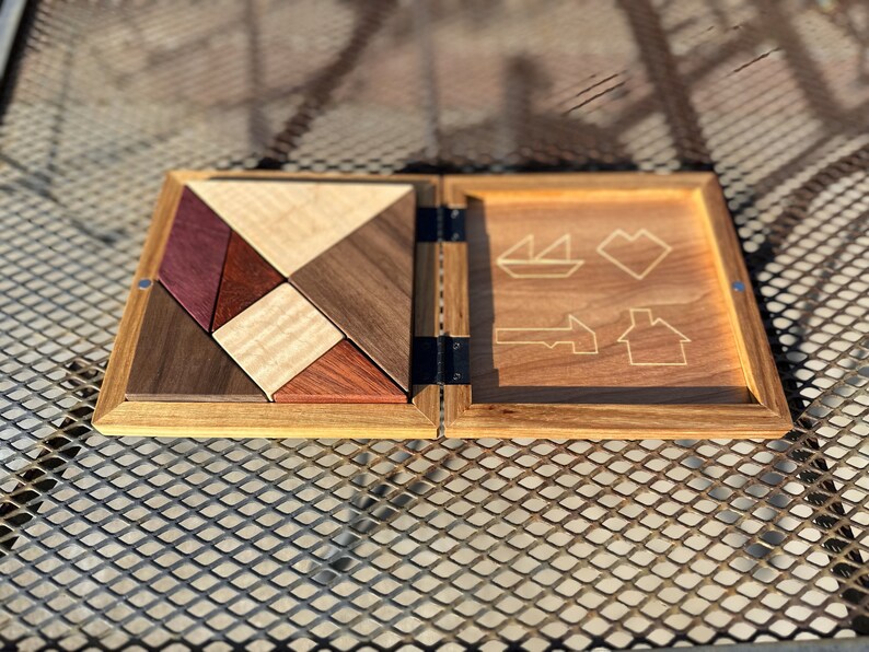 Hardwood Tangram Set in Canarywood Box - Etsy