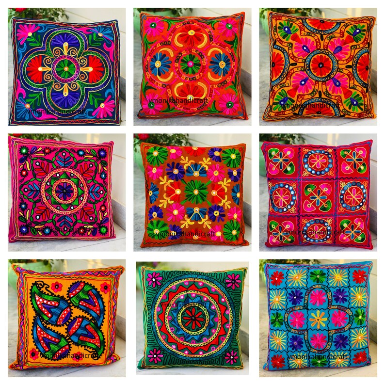 Throw Pillow Covers Mexican Pillow Covers Hand Embroidered - Etsy