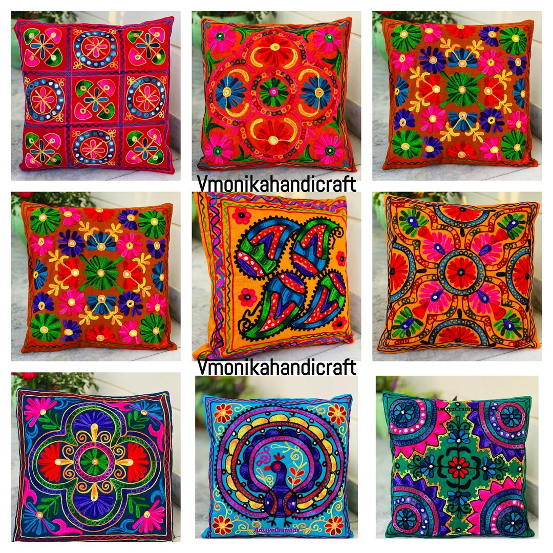Throw Pillow Covers Mexican Pillow Covers Boho Suzani Cushion - Etsy