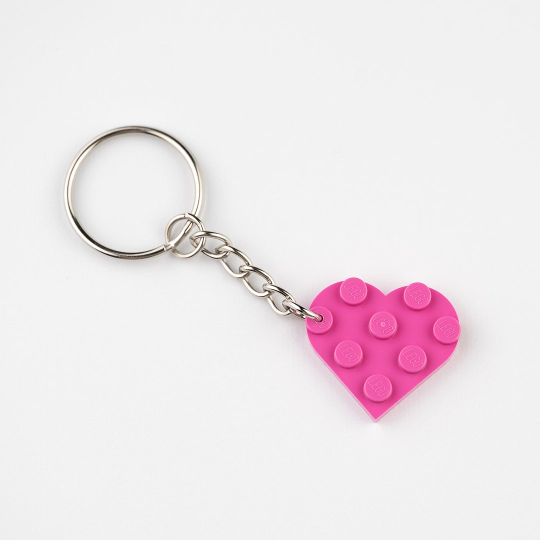 Cute Pink LEGO Heart Keychain Authentic LEGO Brick, Friendship ...