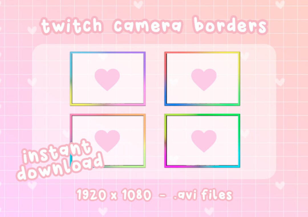 4 Twitch Animated Camera Overlays, Rainbow Gradient Border - Etsy