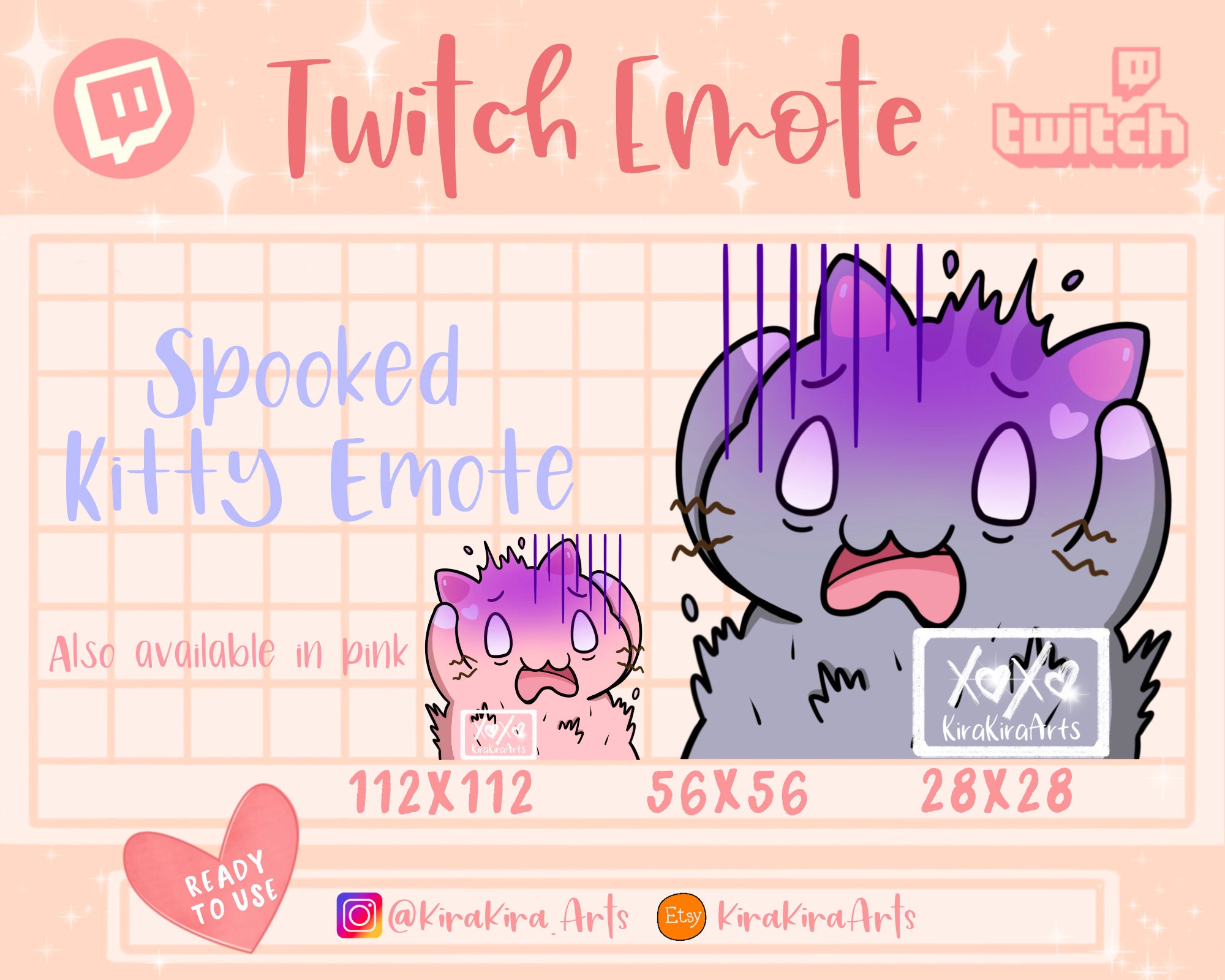 Twitch Emote Spooked Kitty Emote Discord Emote Cat Emote Cute Kawaii ...