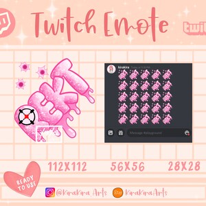 Twitch Emote REKT Emote Pastel Pink Sparkly Watercolour Heart Emote ...
