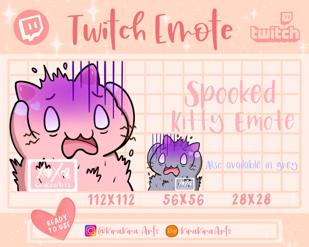 Twitch Emote Spooked Kitty Emote | Discord Emote | Cat Emote | Cute ...