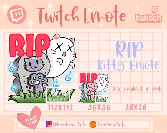 Twitch Emote RIP Emote Discord Emote Cat Emote Grey | Etsy