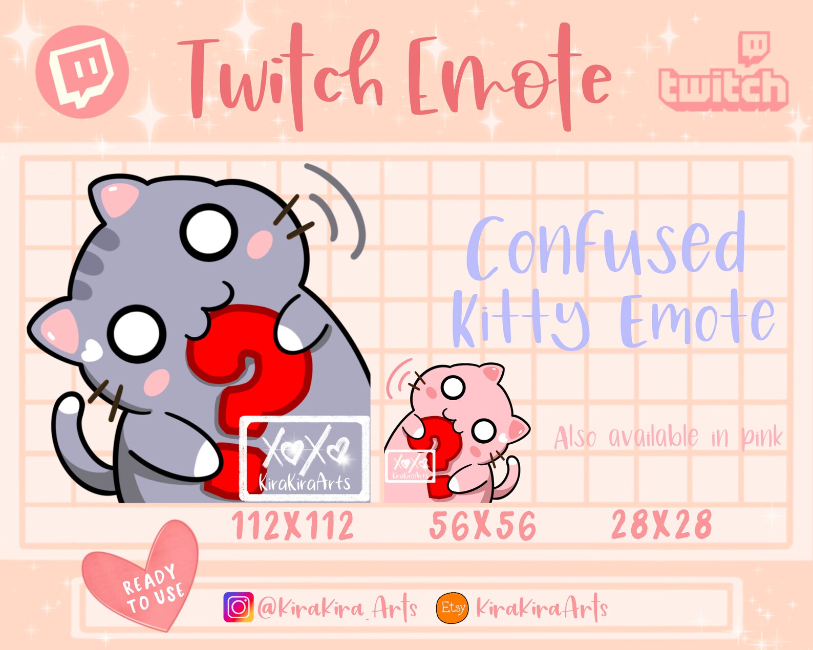 Twitch Emote Confused Kitty Emote Discord Emote Cat Emote - Etsy