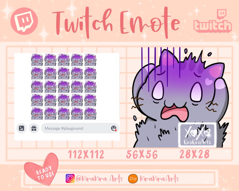 Twitch Emote Spooked Kitty Emote Discord Emote Cat Emote Cute Kawaii ...