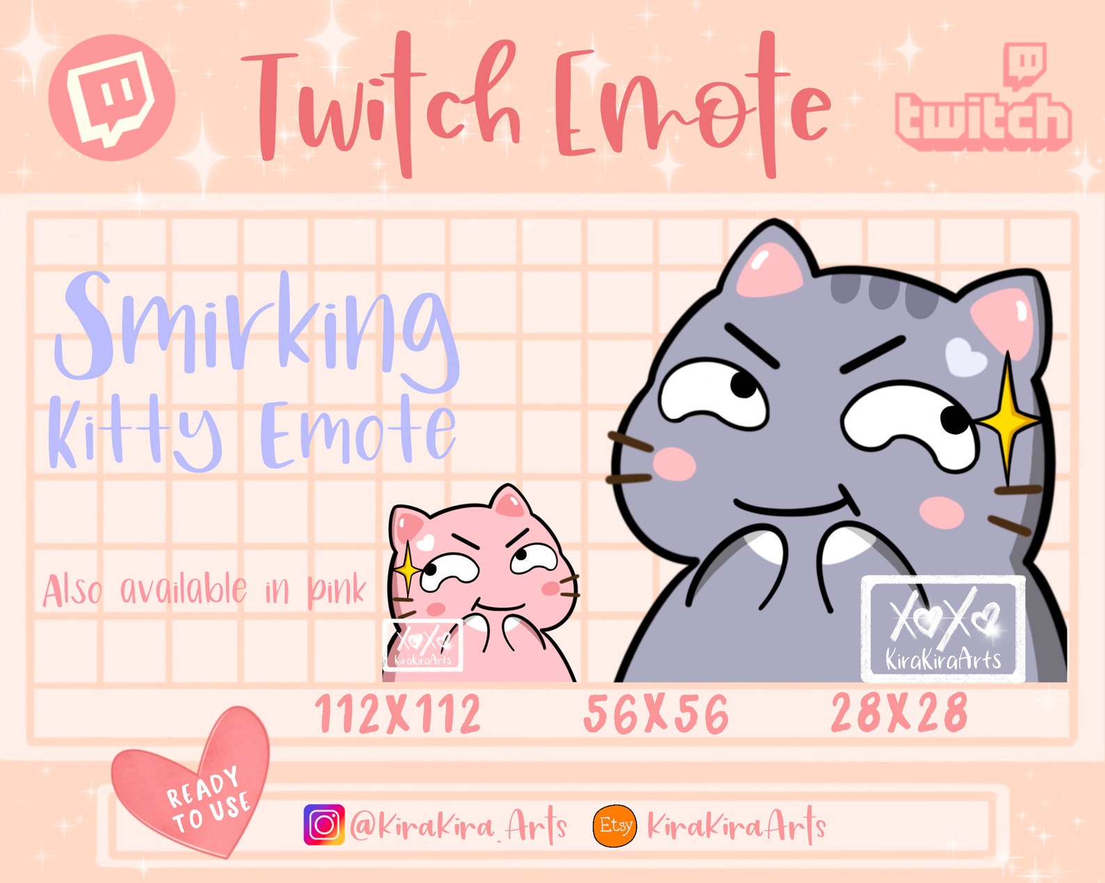 Twitch Emote Smirking Emote Discord Emote Cat Emote Grey Kitty Emote ...
