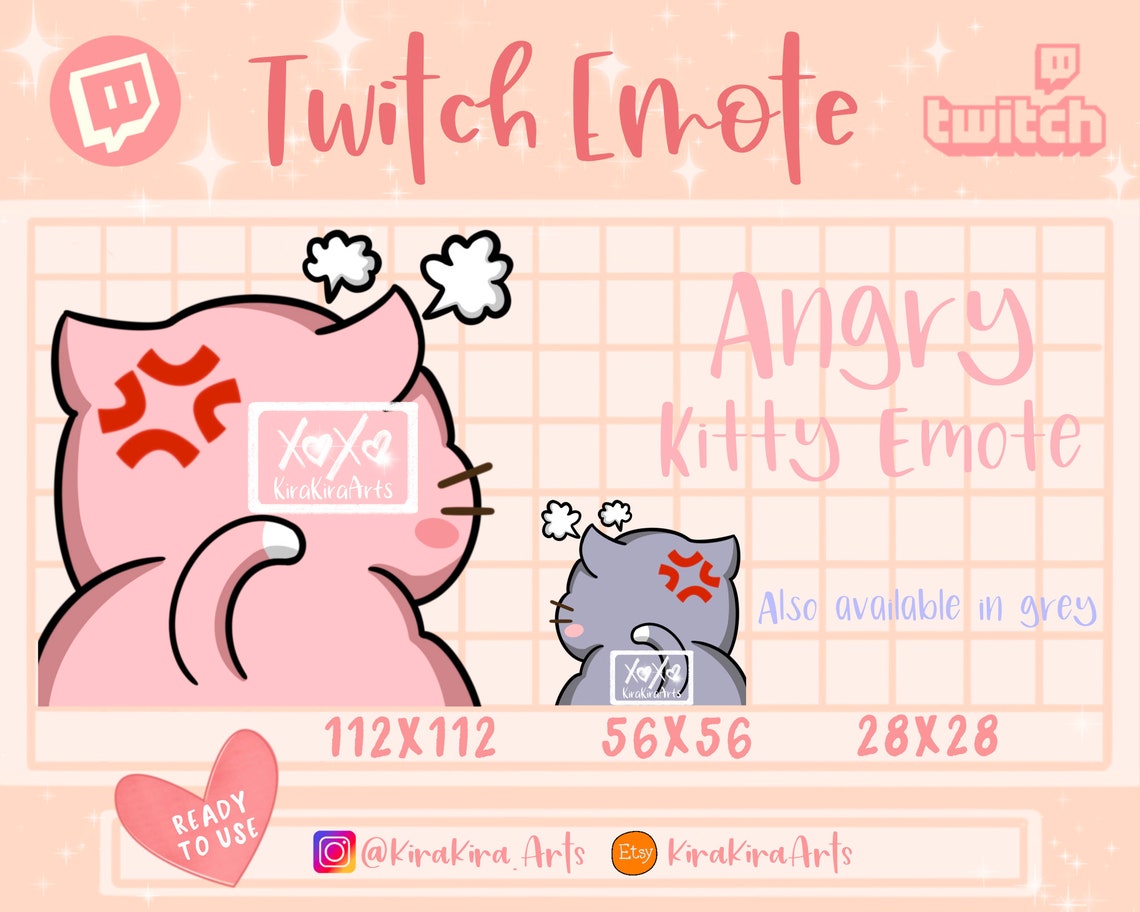 Twitch Emote Angry Kitty Emote Discord Emote Cat Emote Cute Kawaii ...
