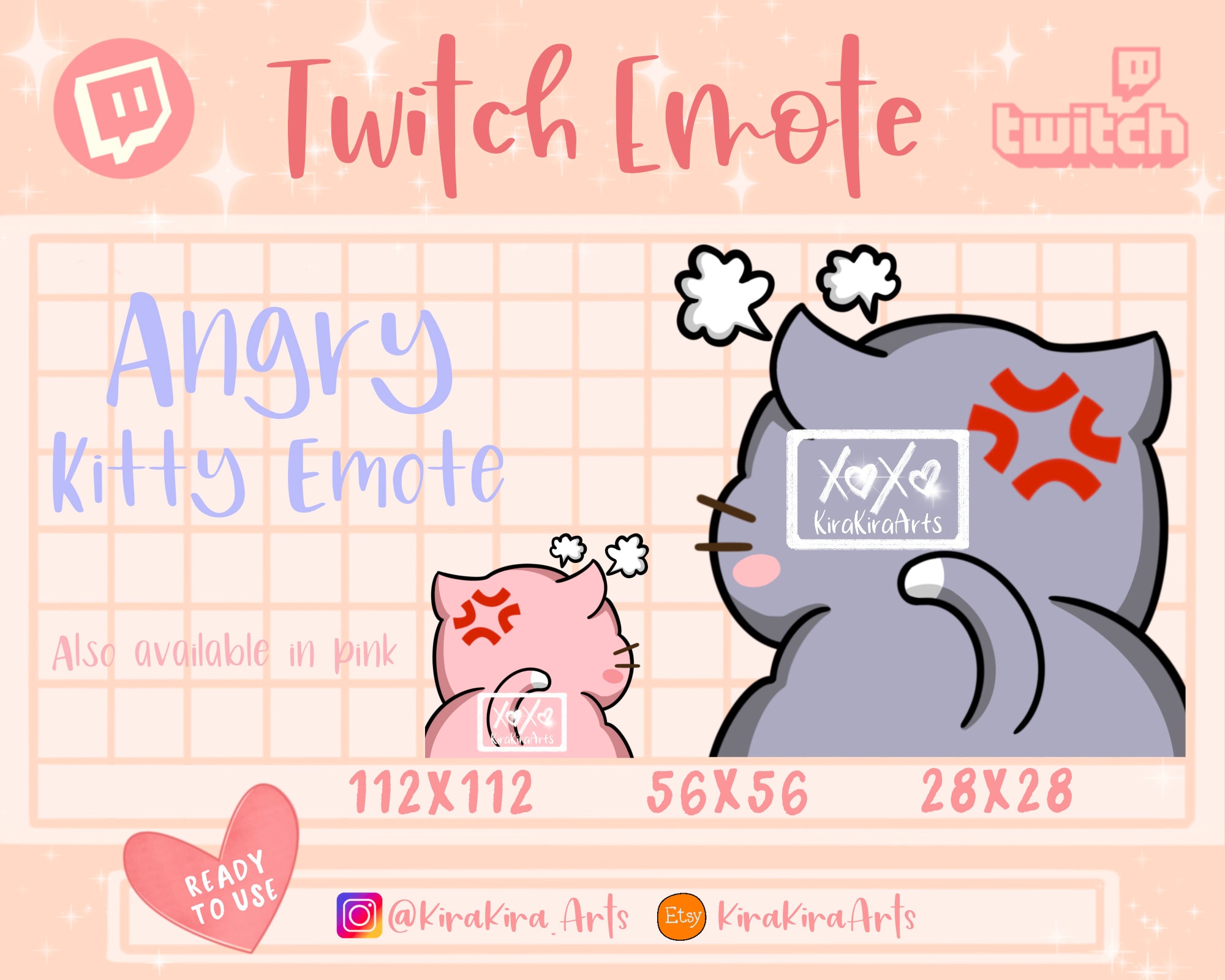 Twitch Emote Angry Kitty Emote Discord Emote Cat Emote Cute Kawaii ...