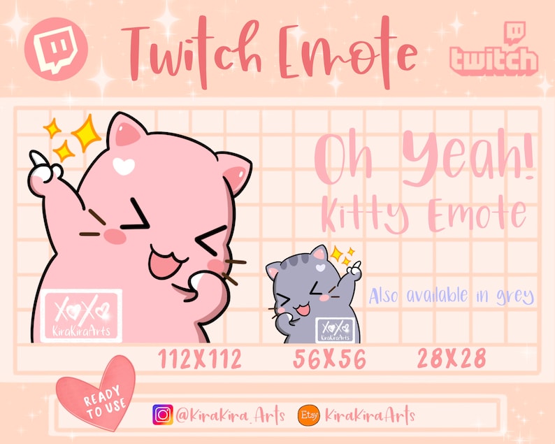 Twitch Emote Oh Yeah Kitty Happy Emote Discord Emote Cat - Etsy Ireland