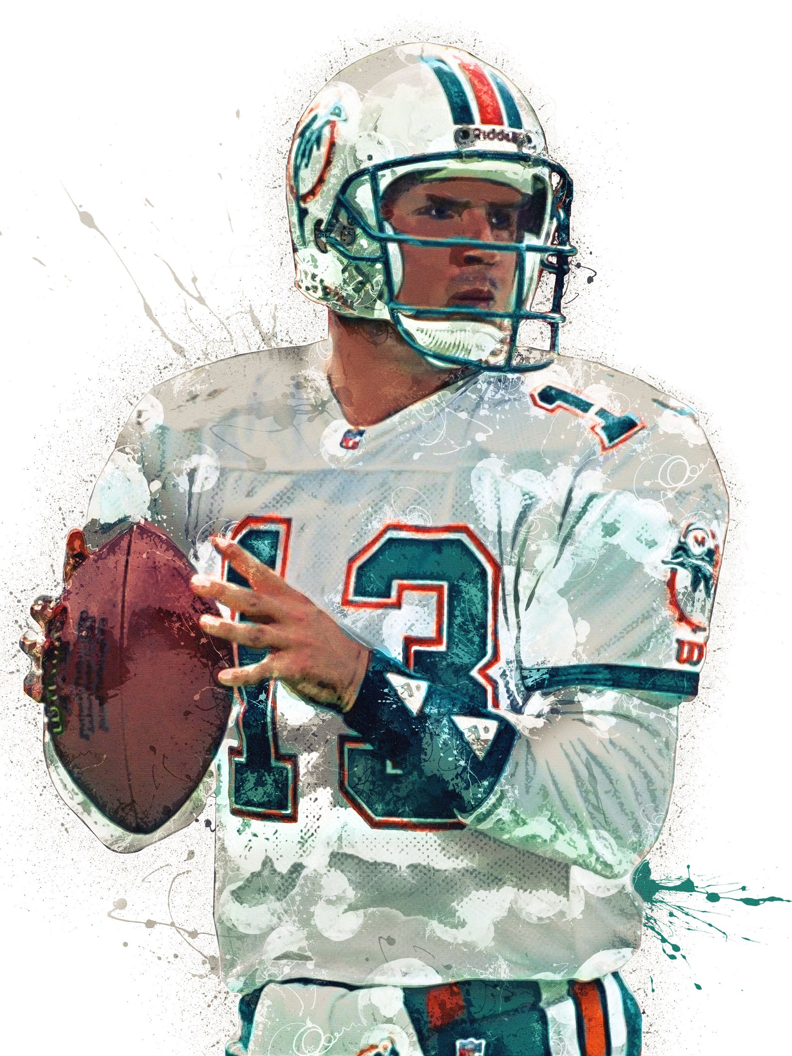 Dan Marino poster canvas Miami Dolphins prints Kids gift | Etsy