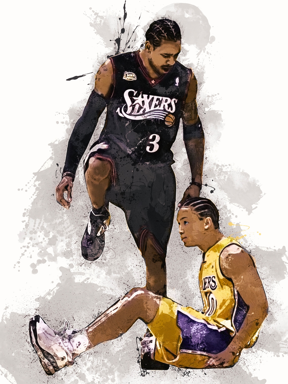 Allen Iverson Step Over Poster Canvas Philadelphia 76ers | Etsy