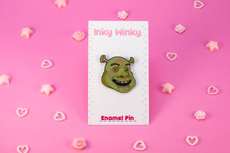 Shronk Enamel Pin | Cartoon Themed Pin | Quirky Pin | Clothing ...