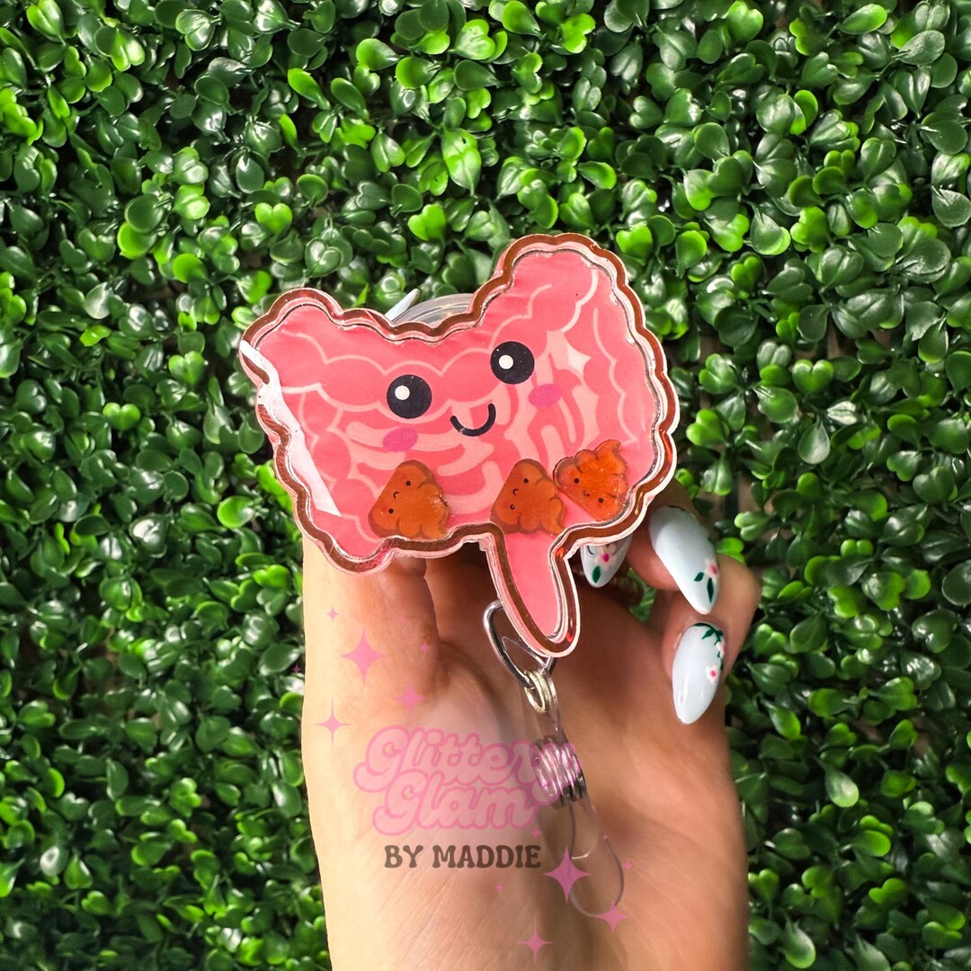 Funny Intestine Shaker Badge Reel – Poop Emoji-filled Retractable ID ...