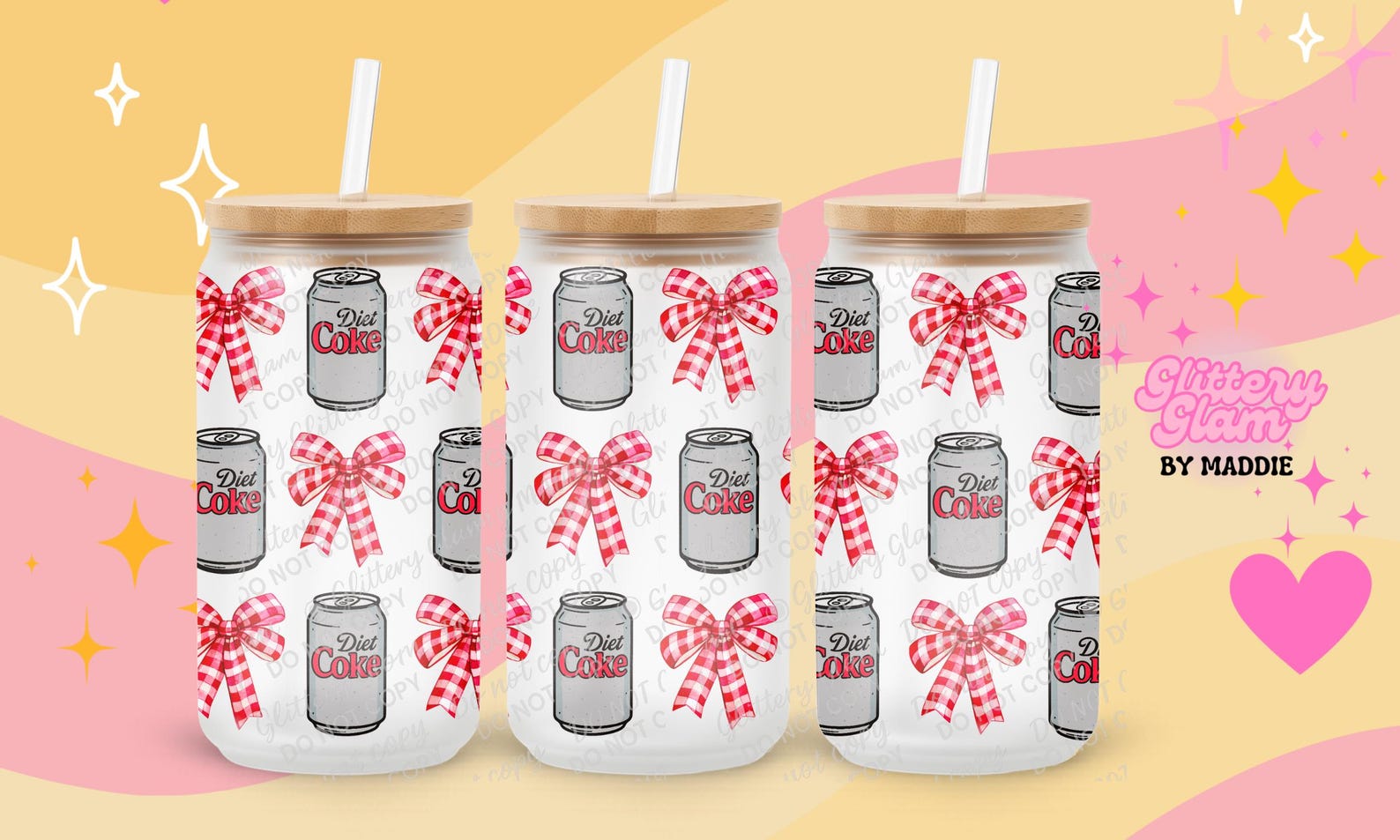 Coquette Diet Coke Tumbler Wrap PNG: Retro Bows, 16oz Can Glass ...