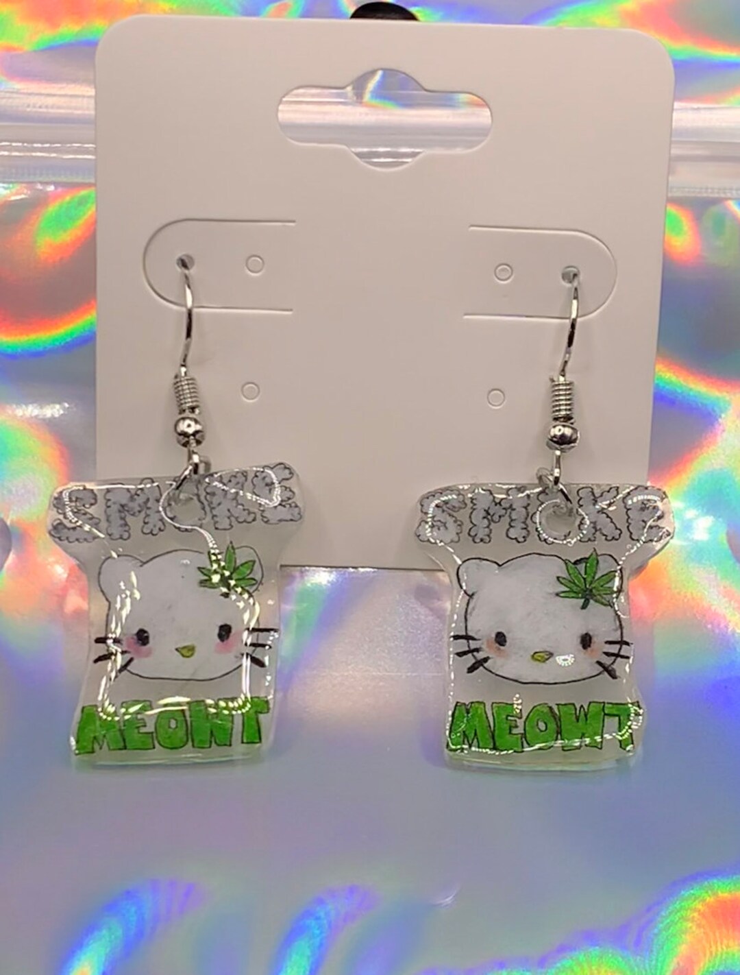 Hello Kitty “smoke Meowt” Dangle Earrings - Etsy