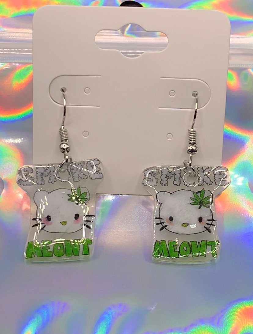 Hello Kitty smoke Meowt Dangle Earrings - Etsy