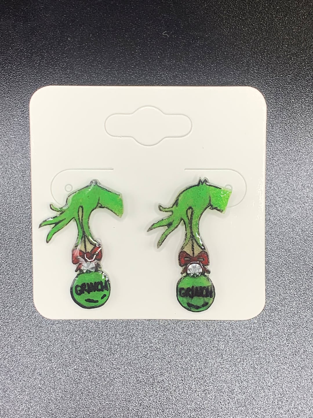 The Grinch Diamond Ornament Post Earrings - Etsy
