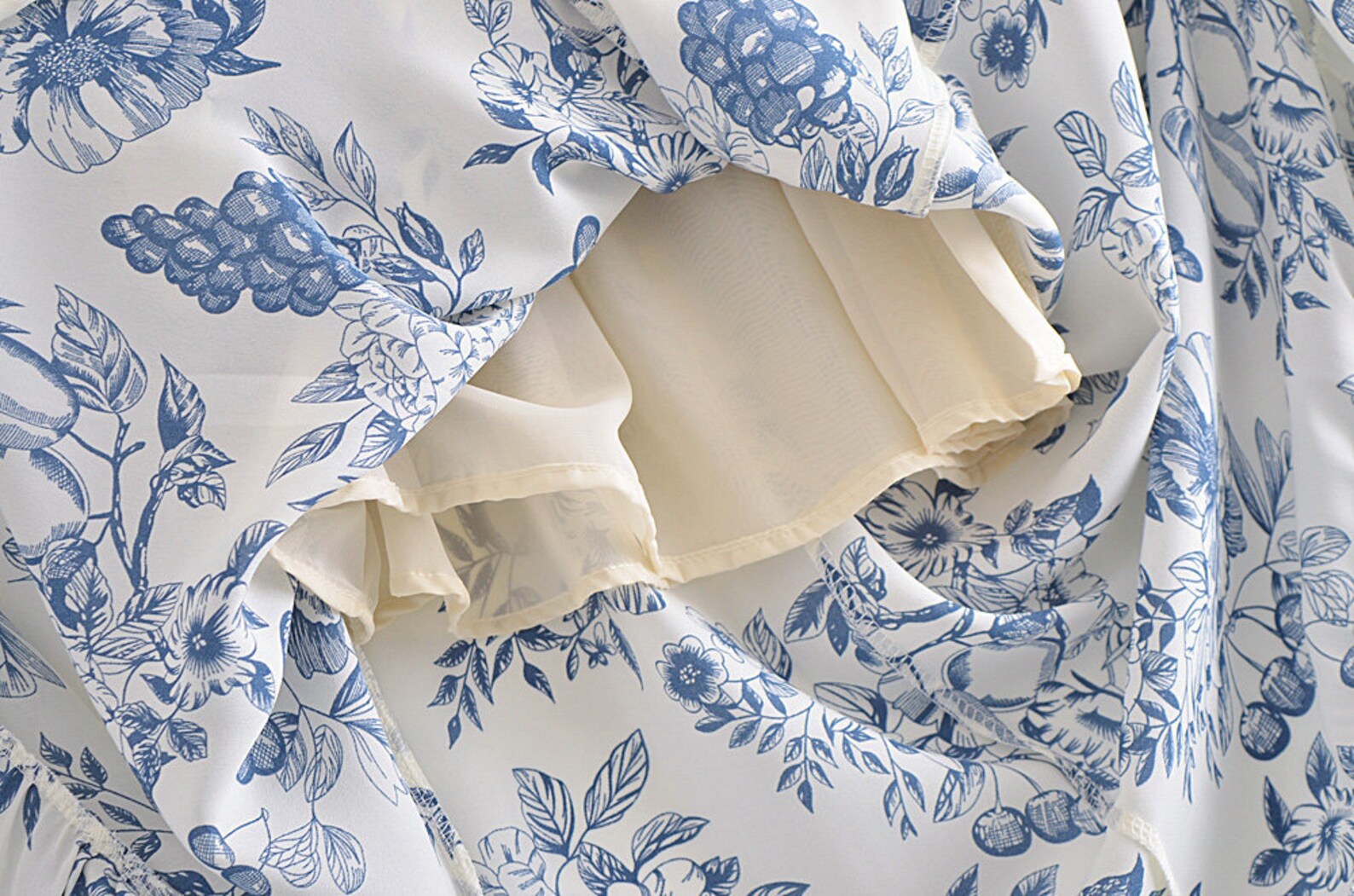 LARA Romantic French Floral Dress, Woman Smocked Dress, Side Slits ...