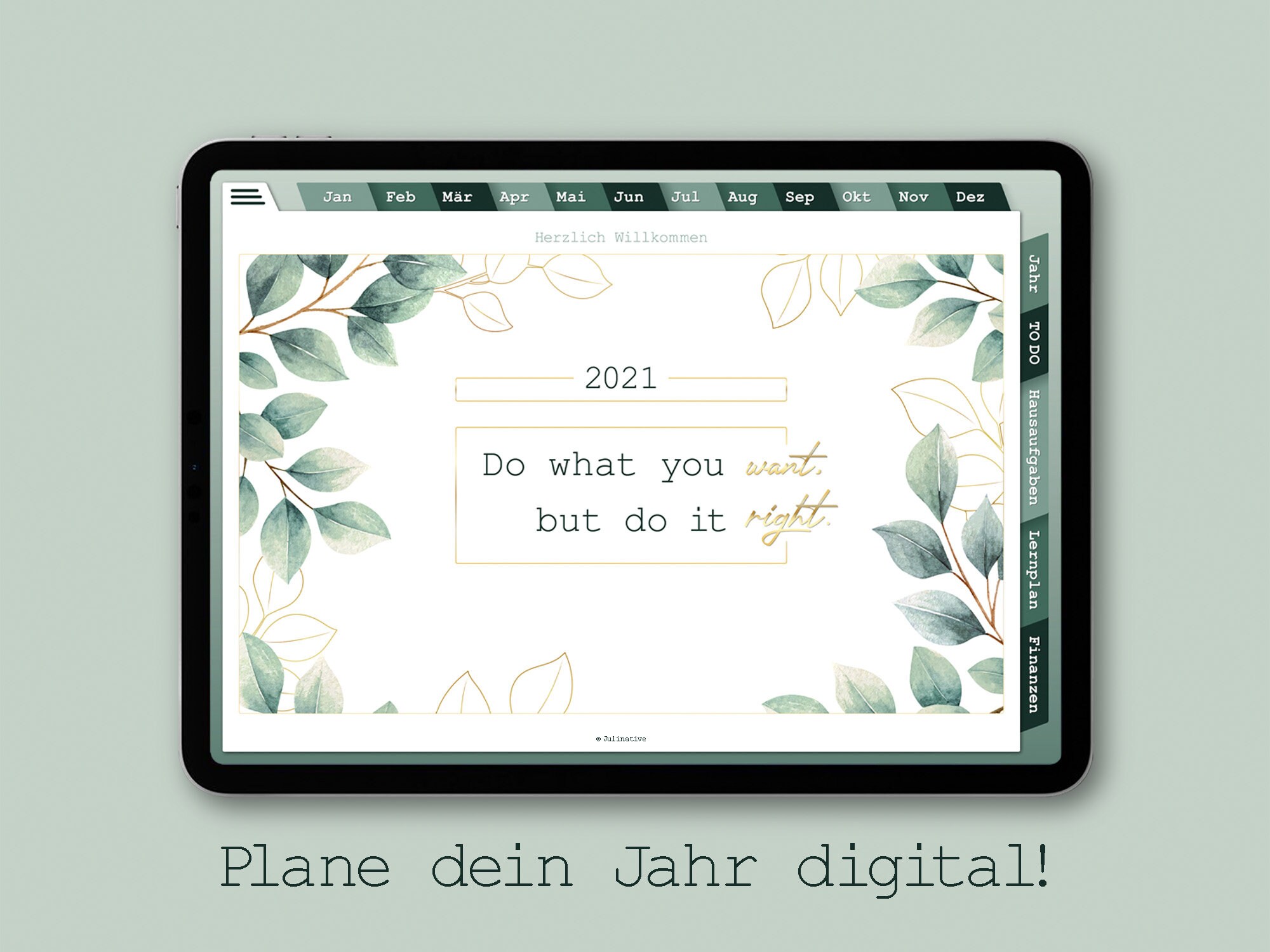 Digitaler Planer/Kalender Deutsch 2021 digital planner german - Etsy.de