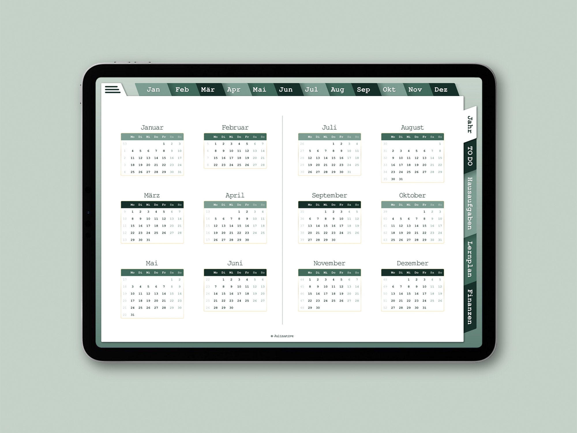Digitaler Planer/Kalender Deutsch 2021 digital planner german - Etsy.de