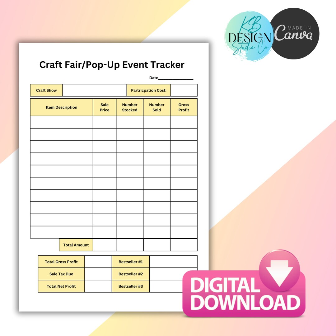 Pop-up Shop, Craft Show, and Market Product Tracker| Pop-up Shop ...