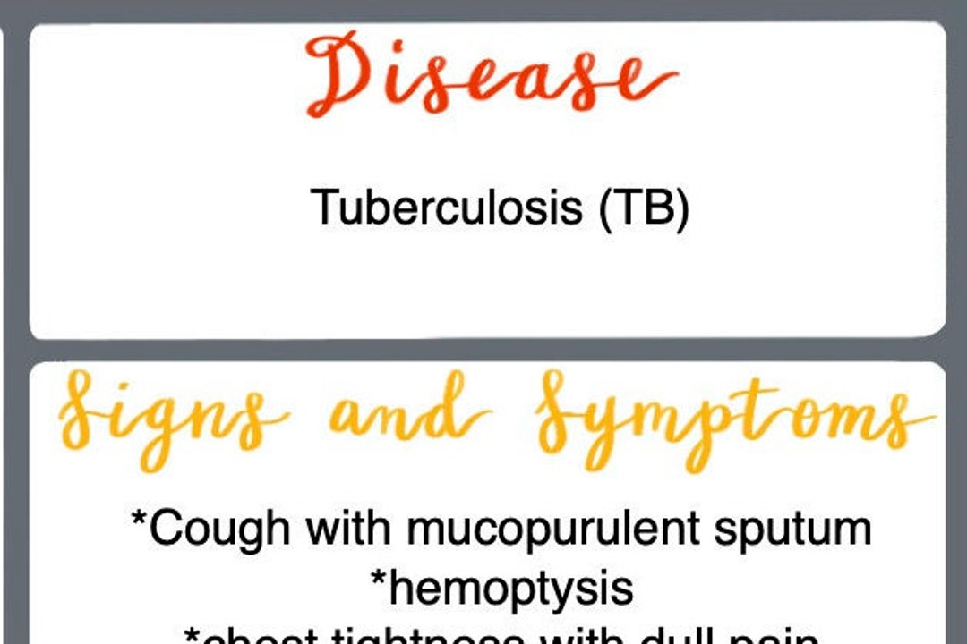TB Study Sheet - Etsy