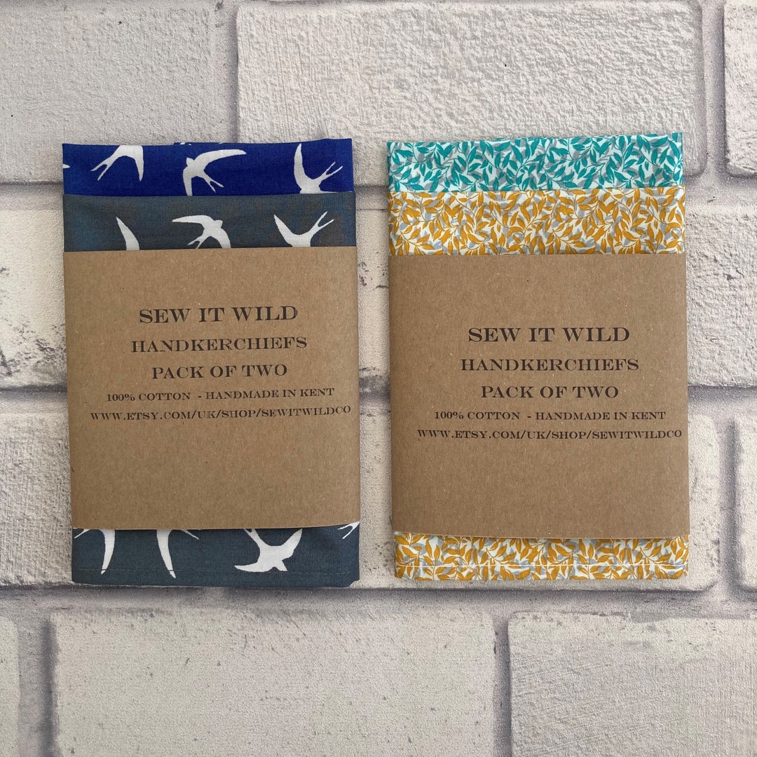 Reusable Large Cotton Handkerchiefs . Double Bird/ Leaf. Hankerchief ...