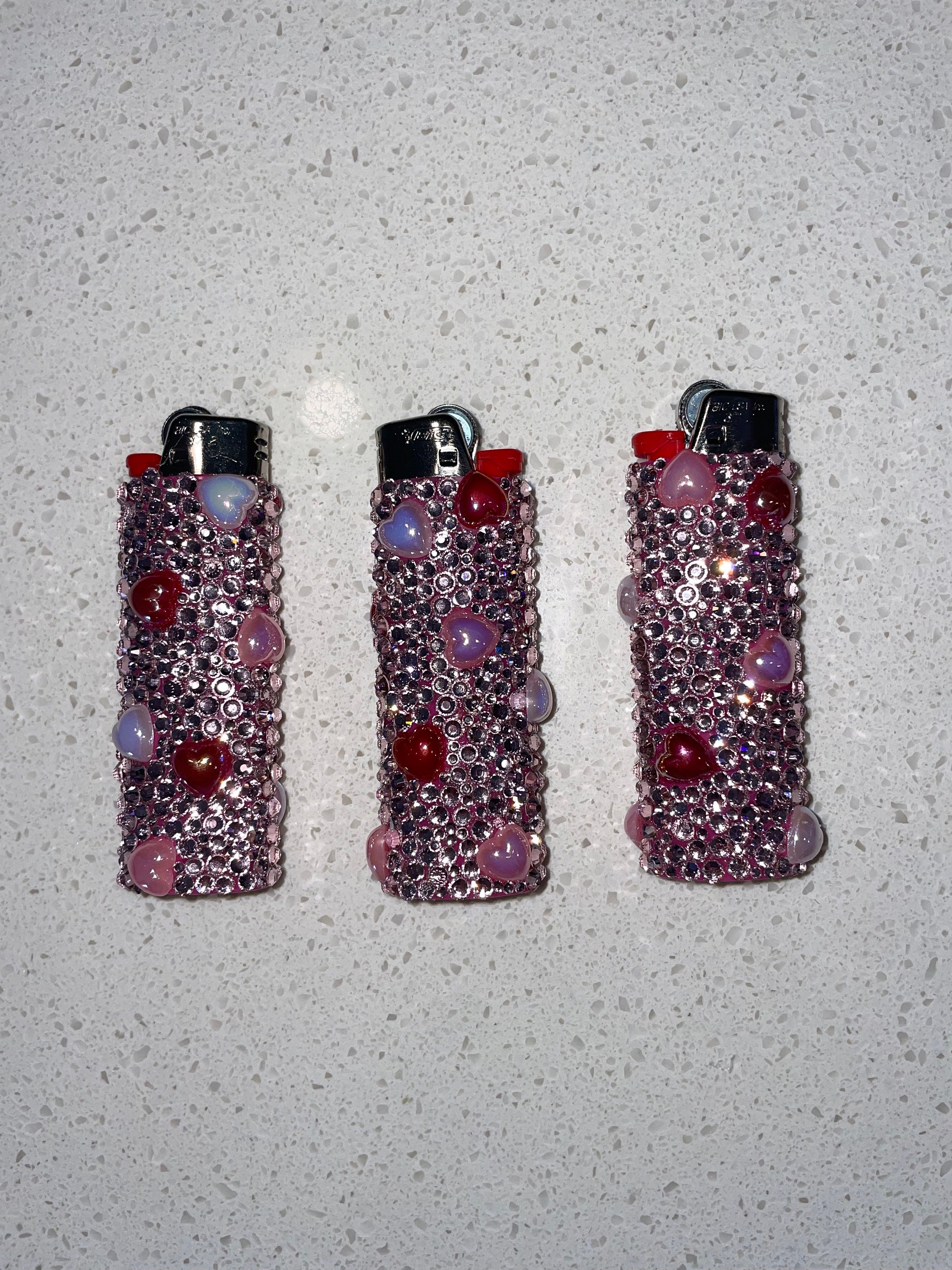 Pink Heart Bedazzled Lighter - Etsy