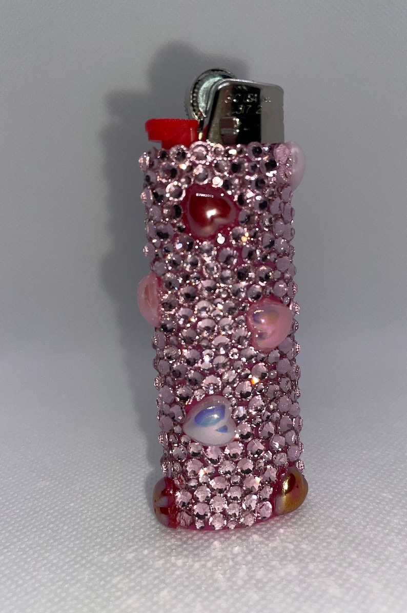 Pink Heart Bedazzled Lighter - Etsy