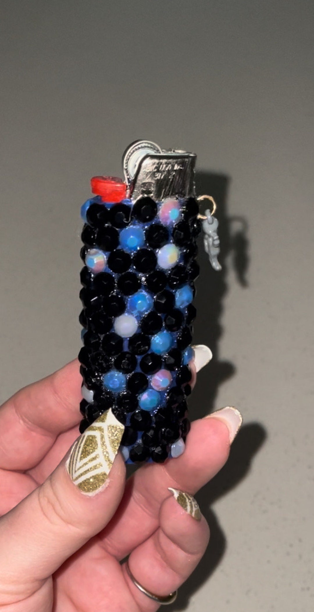 Black and Blue Bedazzled Lighter W/ Alien Charm - Etsy