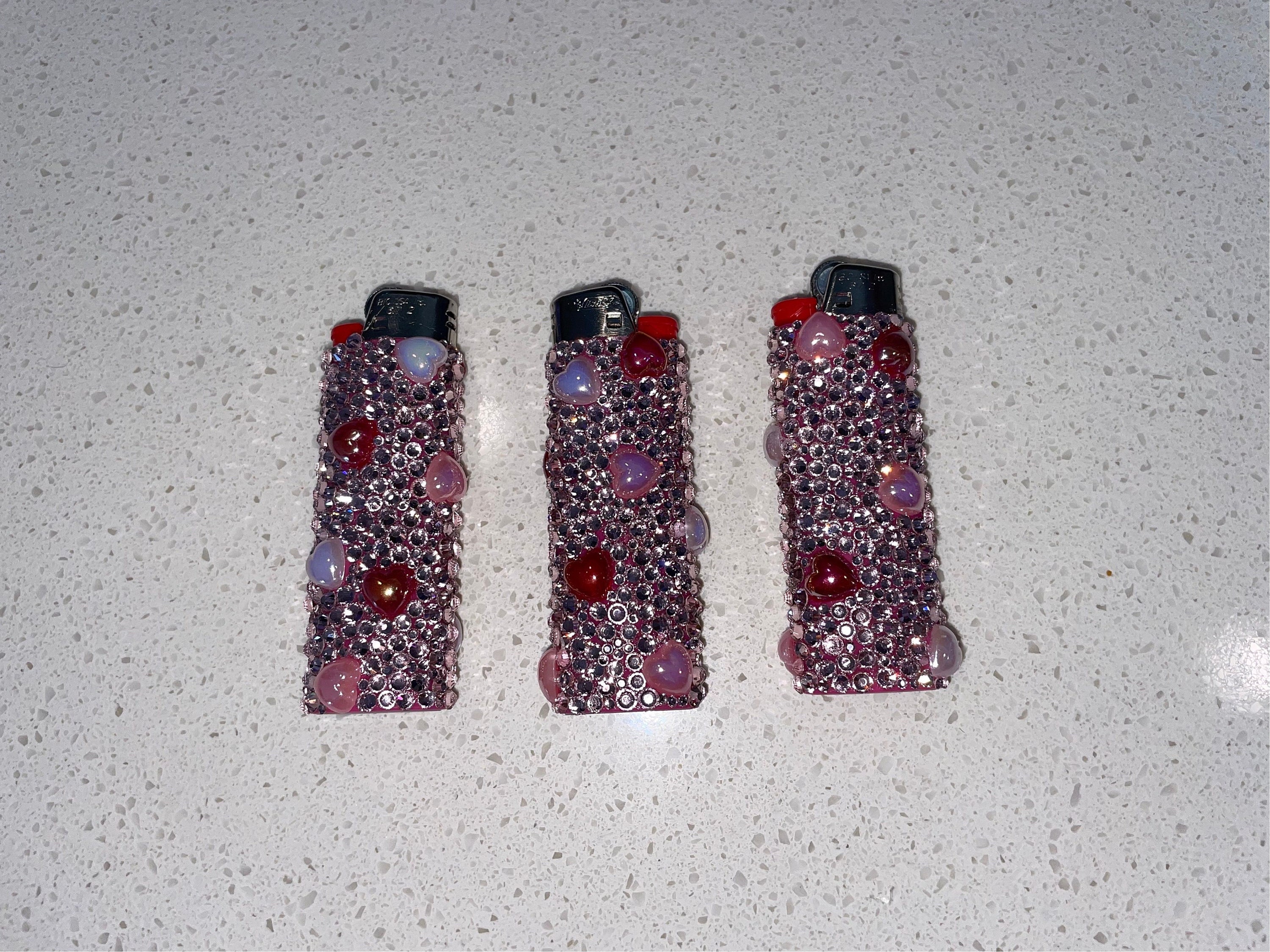 Pink Heart Bedazzled Lighter - Etsy