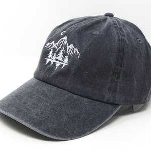 Mountain Forest Embroidered Baseball Cap Curved Brim Sun Hat Summer ...