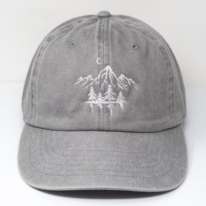 Mountain Forest Embroidered Baseball Cap Curved Brim Sun Hat Summer ...