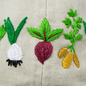 Hand Embroidered Mixed Vegetable Vege Garden Baseball Hat, Curved Brim ...