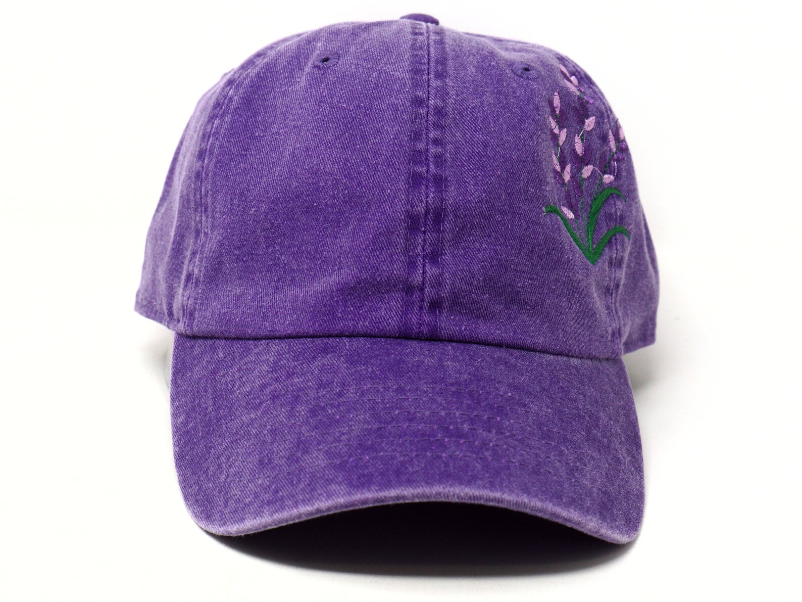 Lavender Embroidered Purple Blue Flower Baseball Cap Washed - Etsy