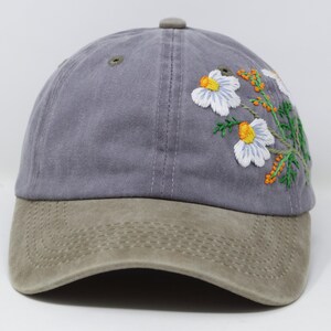 Hand Embroidered Daffodils Flower Hat Cap Wash Cotton - Etsy