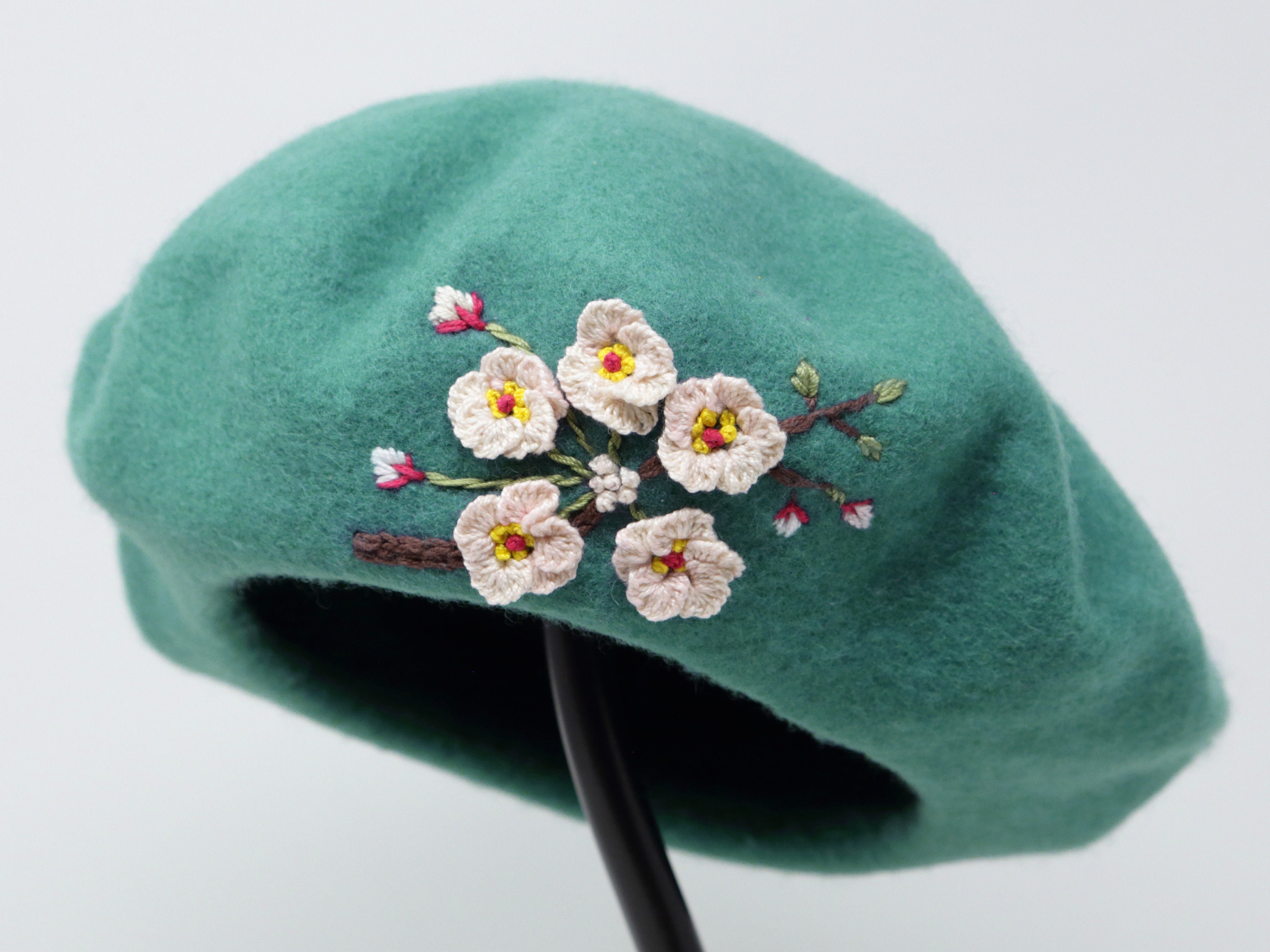 100% Wool Beret Hat Handmade Winter French Cap Hand | Etsy