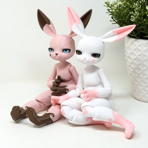 3D Printed PLA Plastic 30cm BJD, Furry Bunny Ball Jointed Doll, Pre ...