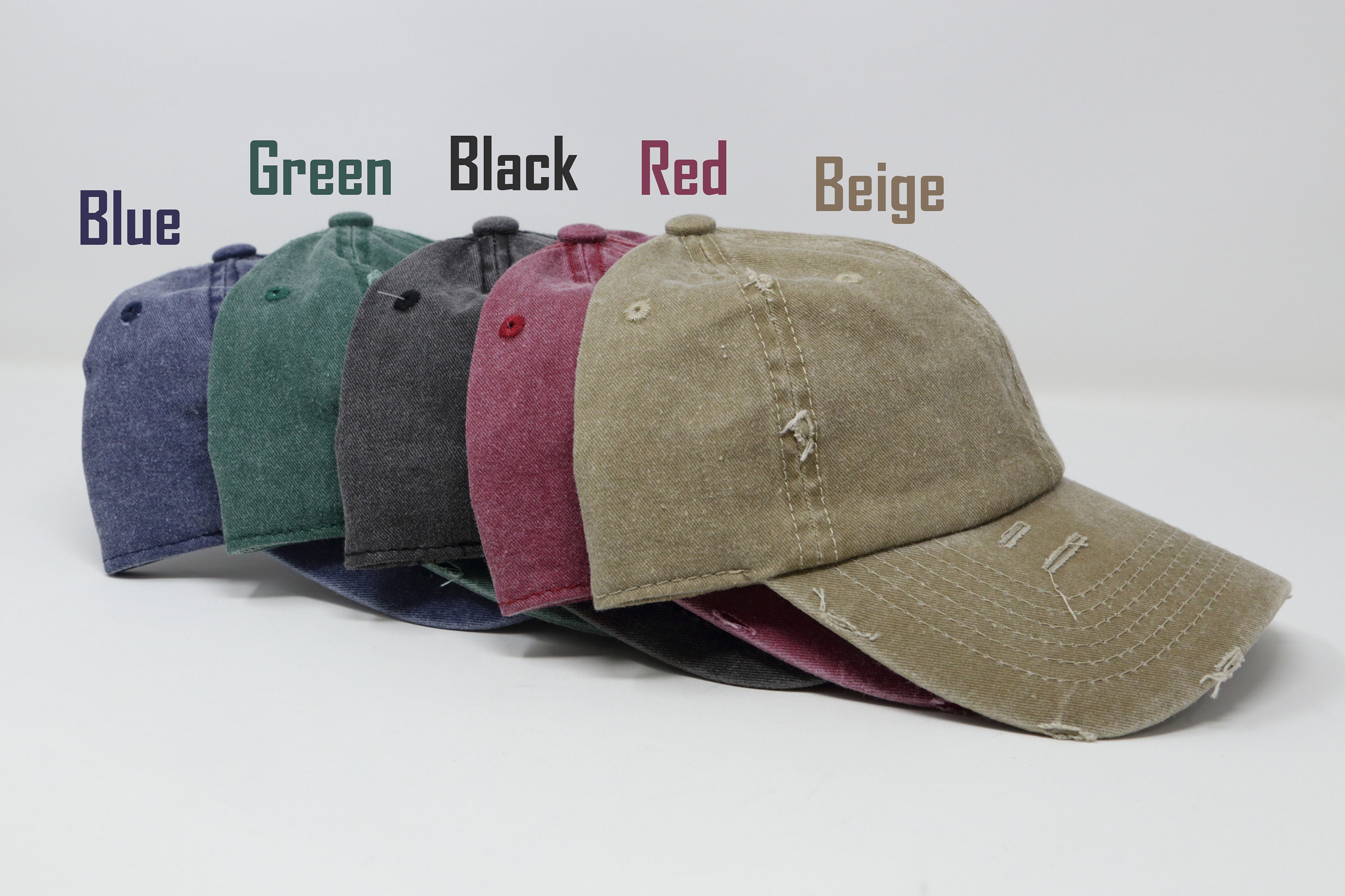 Hand Embroidered Wash Cotton Ripped Baseball Cap Hand - Etsy