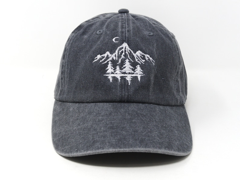 Mountain Forest Embroidered Baseball Cap Curved Brim Sun Hat Summer ...