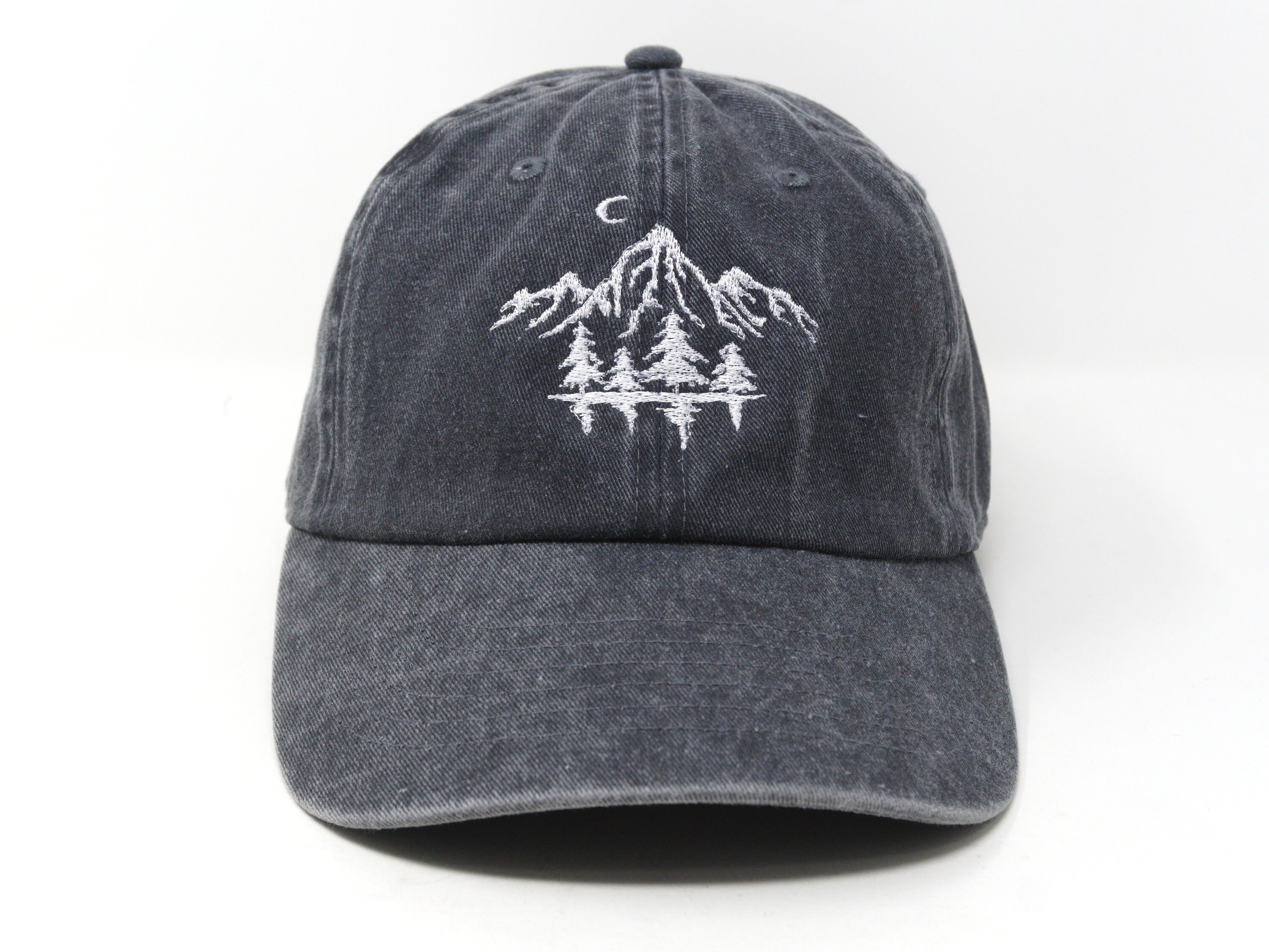 Mountain Forest Embroidered Baseball Cap Curved Brim Sun Hat Summer ...