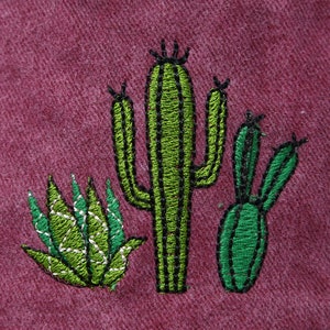 Washed Cotton Bucket Hat, Cactus Aloe Theme Embroidered Sun Hat, Short ...