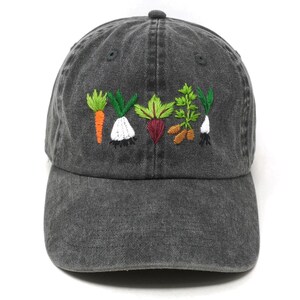 Hand Embroidered Mixed Vegetable Vege Garden Baseball Hat, Curved Brim ...