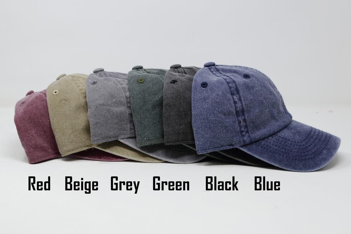 Wash Cotton Black Baseball Cap, Hand Embroidered Flower Hat, Curved ...